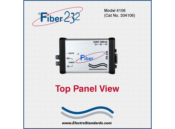 POF Fiber Optic Repeater with RS232 Traffic Monitor Port, Model 4106