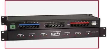 M7356 6-Channel RJ45 Cat 5 A/B Switch with Local and Remote Individual ...