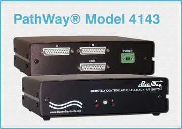 RS-232 DB25 Automatic Fallback A/B Switch, Model 4143
