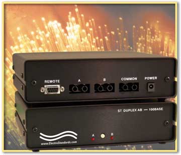 4187 ST Duplex 100BaseFX A/B Fiber Optic Switch, Remote