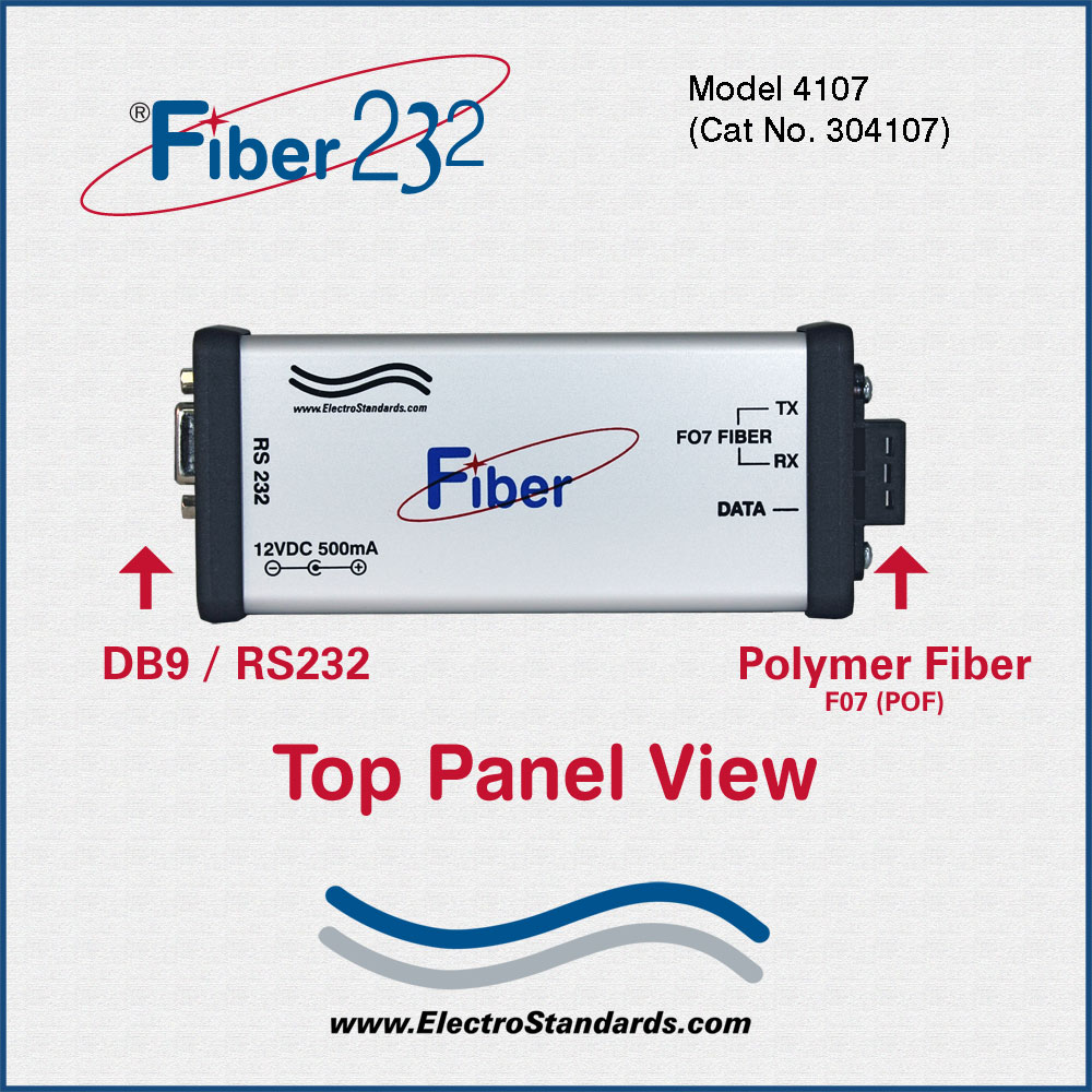 Model 4107 F07 (POF) Fiber to RS232 Interface Converter