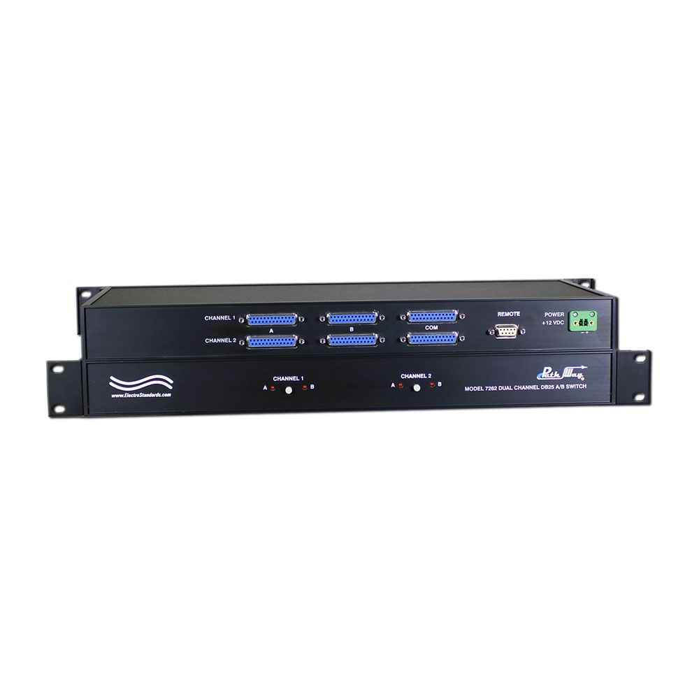 7262 DB25 2-Channel RS232 A/B Switch, Serial, Contact Closure