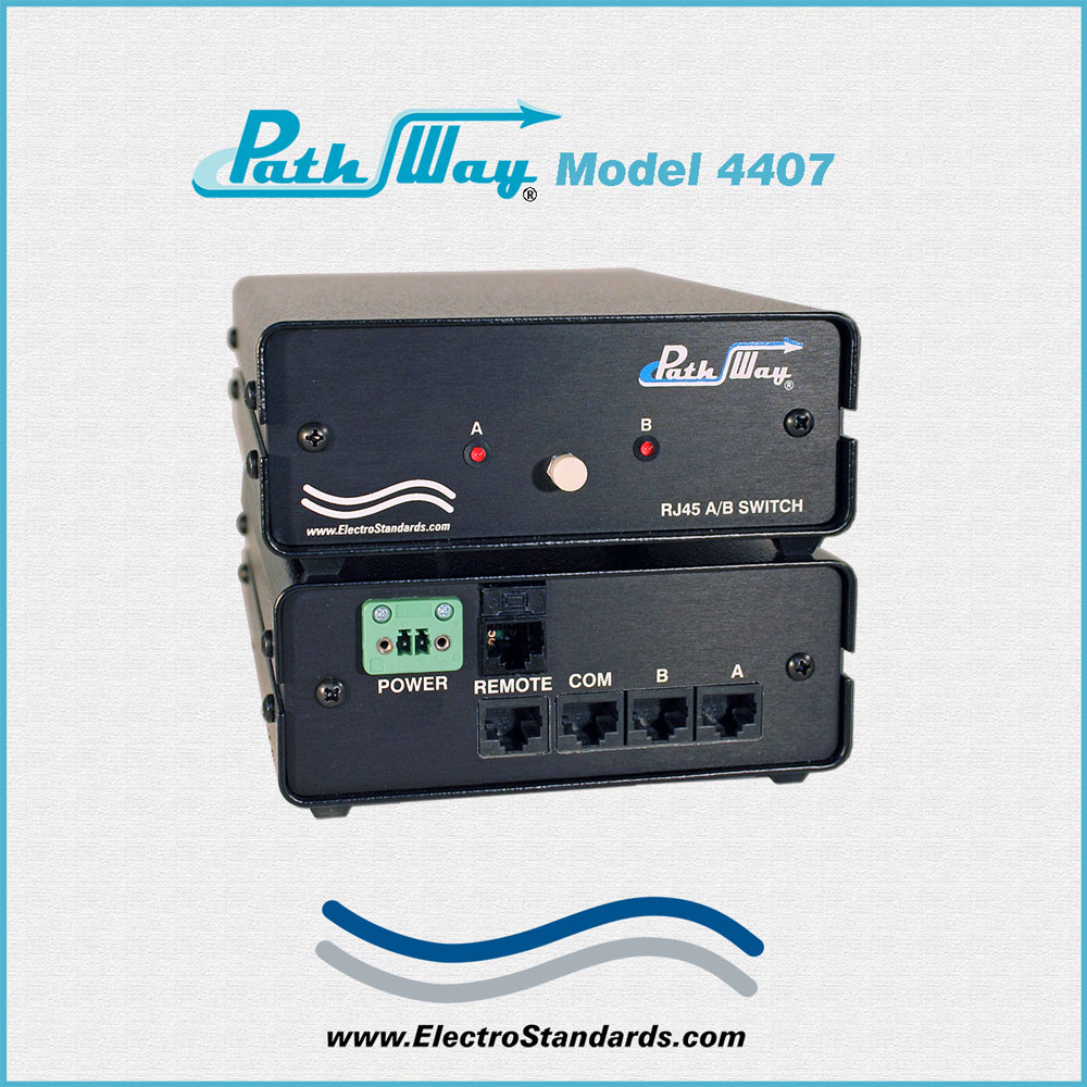 Model 4407 RJ45 A/B Network Switch, Dual Remote Control Ports