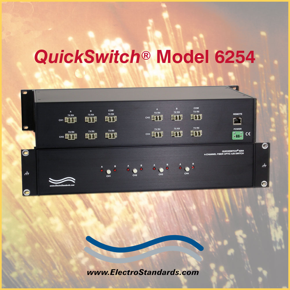 6254 4-Channel LC 4-Channel Fiber Optic A/B Switch, Telnet, GUI
