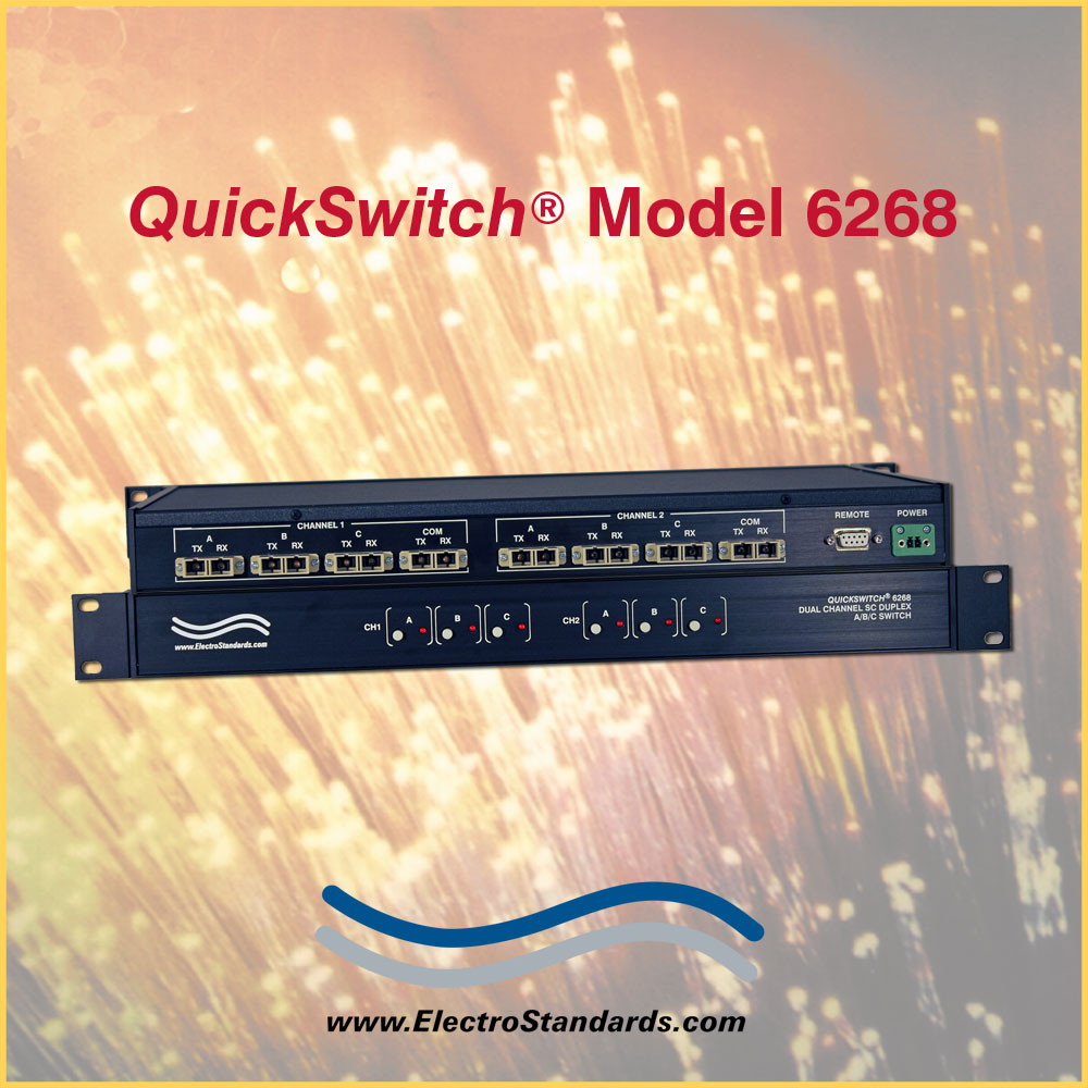 2-Channel SC Duplex Fiber Optic A/B/C Switch with Contact Closure Remote
