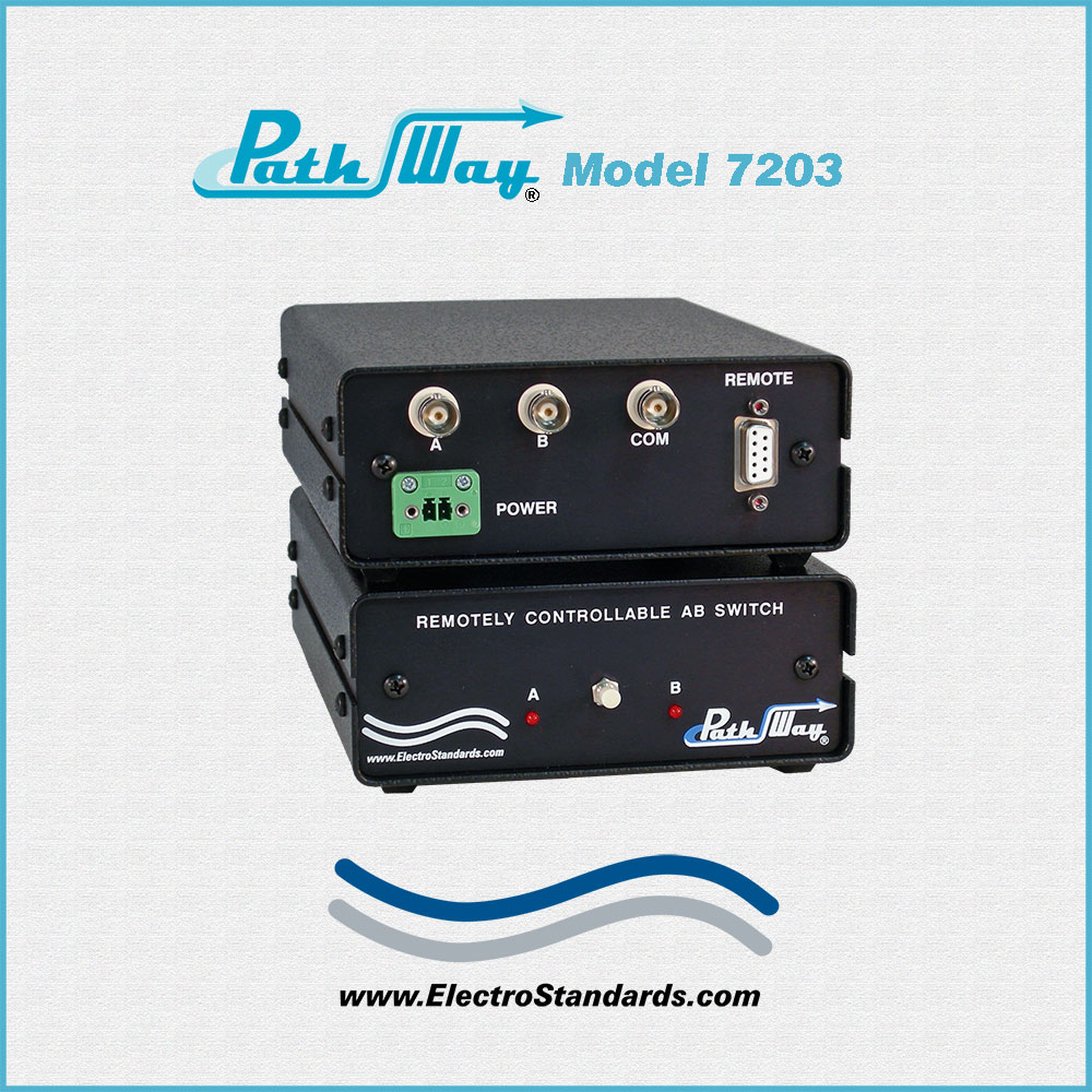 7203 BNC A/B Switch Box, RS422 Serial Remote Control, 50 Ohm