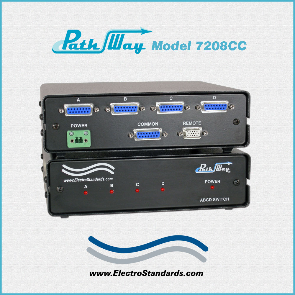 Model 7208-CC DB15 A/B/C/D Switch with Contact Closure Remote