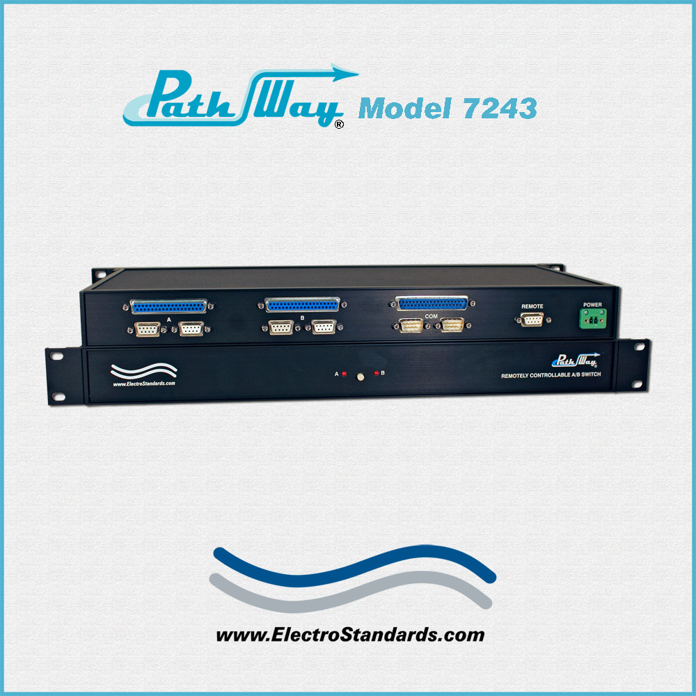 7243 3-Channel DB37/DB9 A/B Switch, Serial Remote Control Port