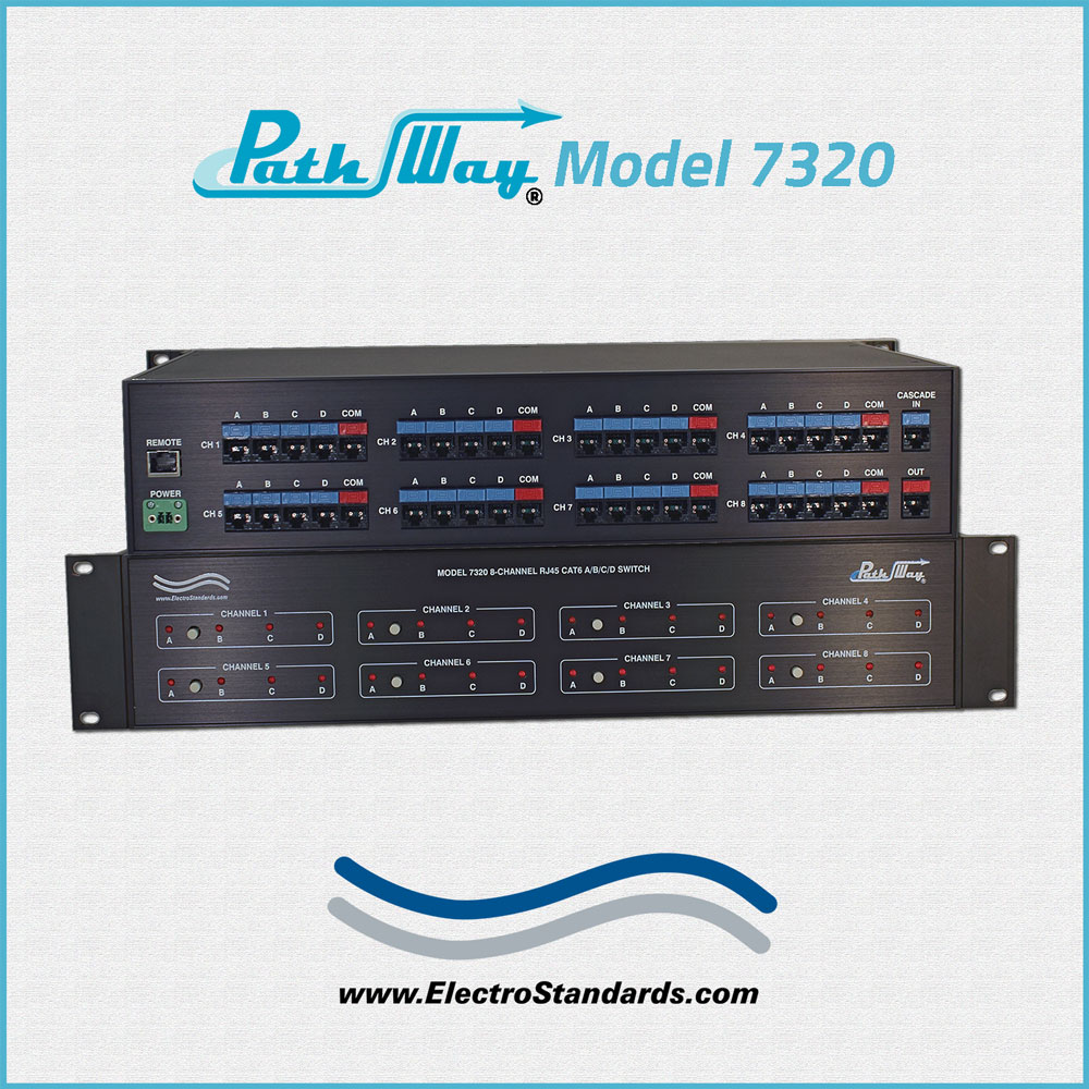 Model 7320 8-Channel RJ45 Cat6 A/B/C/D Switch with Telnet, GUI and ...