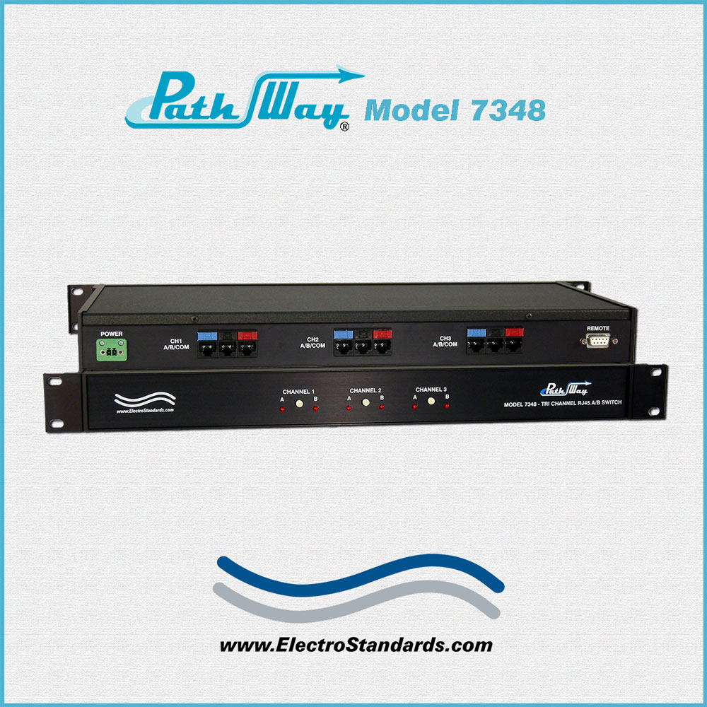7348 Tri-Channel RJ45 Cat 5 A/B Switch, Remote Control