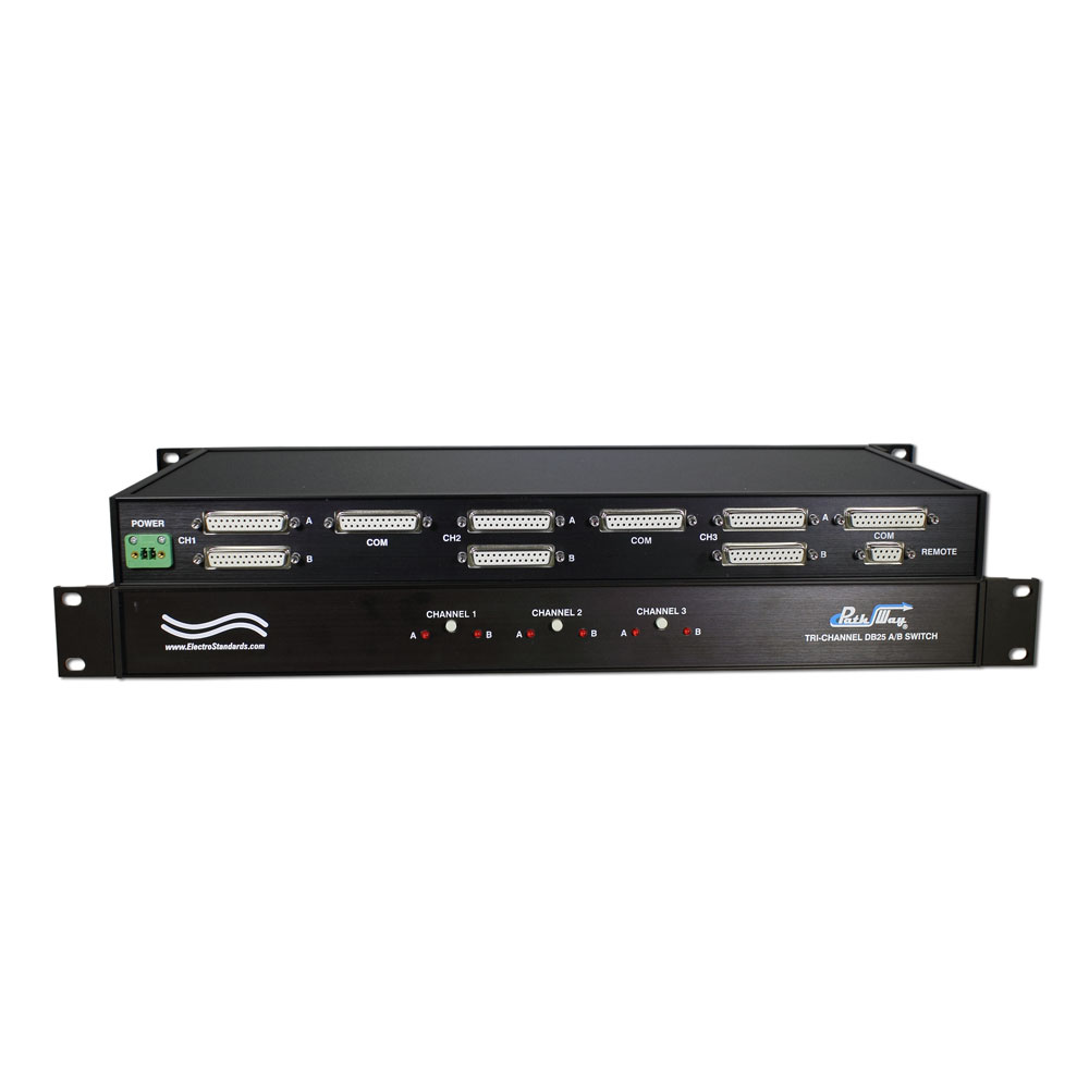 7350 Tri-Channel DB25 A/B Network Switch, Remote Control