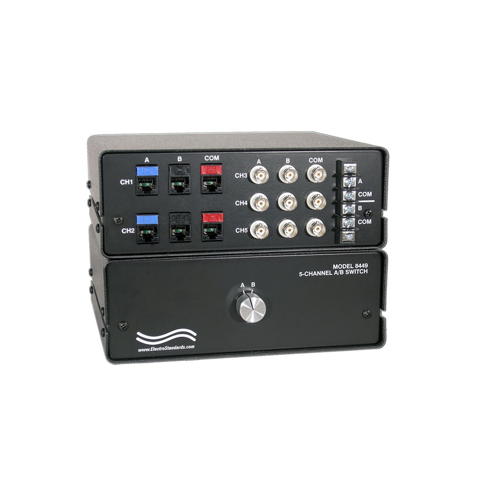 Model 8449 5-Channel RJ45 / BNC A/B Switch with Barrier Terminal Block ...