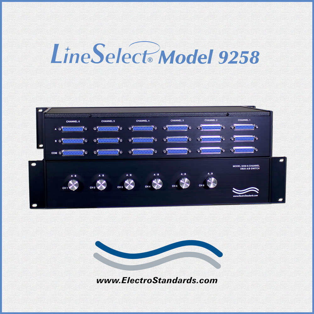 Model 9258 Six-Channel RS530 DB25 A/B Network Switch Box