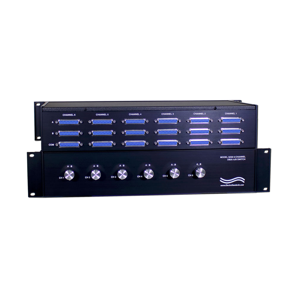 Model 9258 Six-Channel RS530 DB25 A/B Network Switch Box