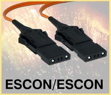 981883-03m ESCON Fiber Optic Cable, 62.5/125, Duplex, Multimode, PVC, 3m
