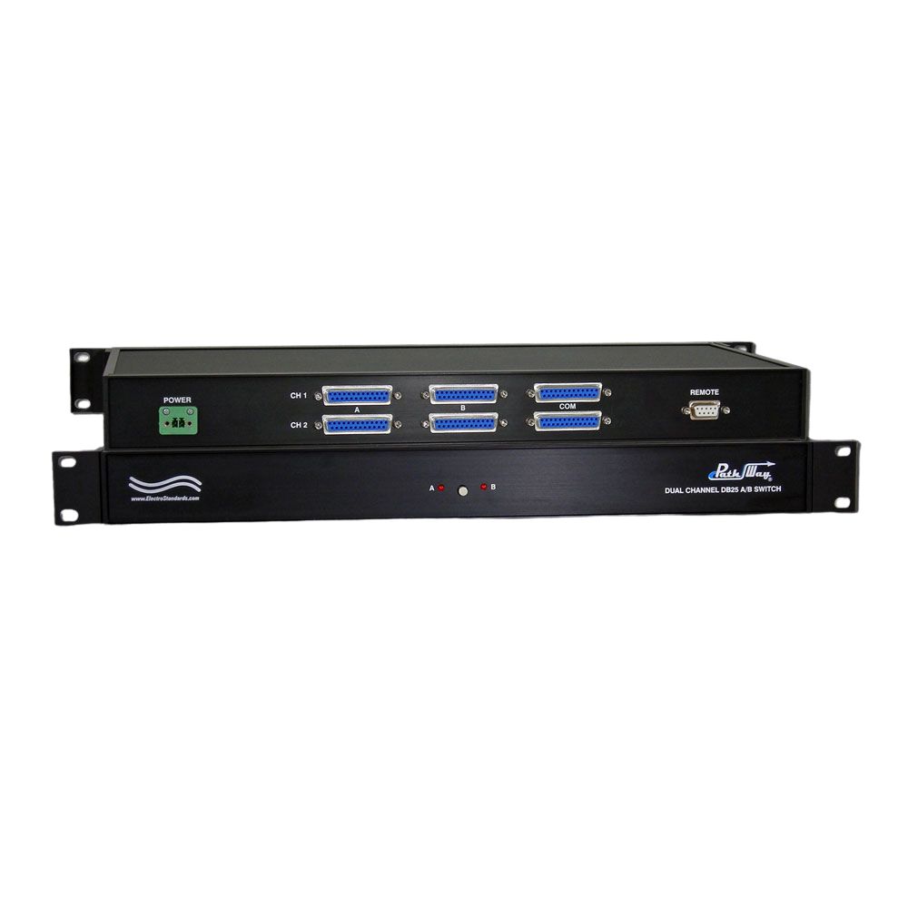 7264 DB25 2-Channel A/B Switch. Serial, Contact Closure Remote